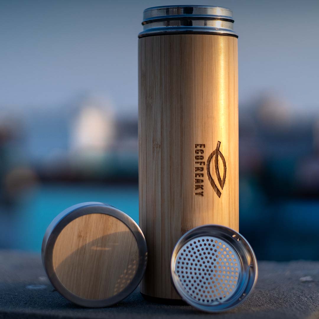 Bamboo Water bottle | With Insulated Stainless Steel Case and Tea Filt ...